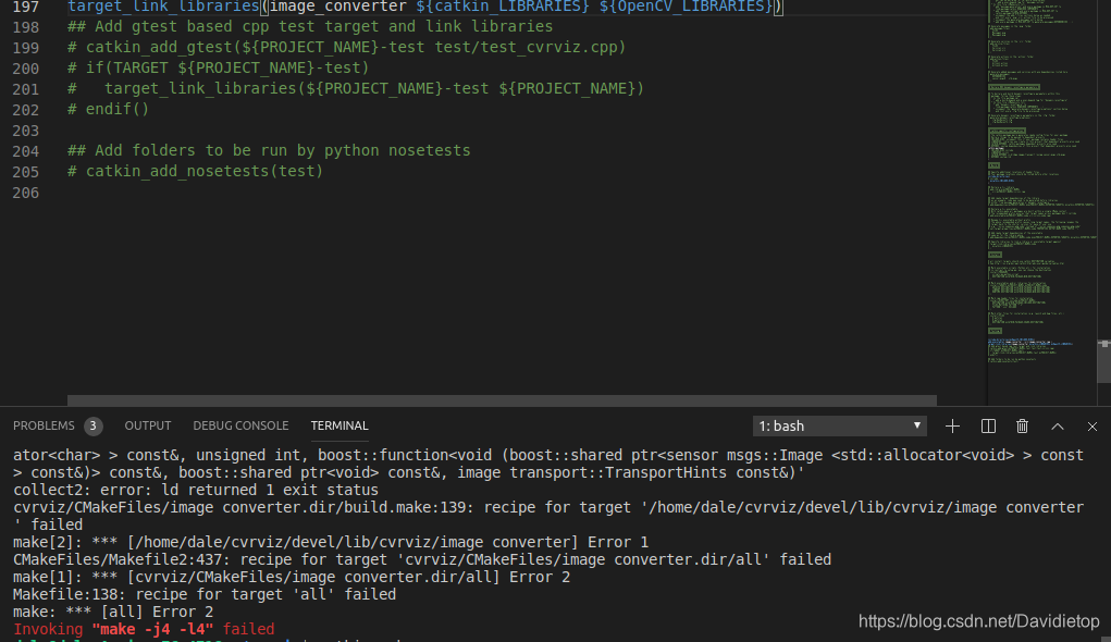 在catkin_make install中出现Invoking "make cmake_check_build_system" failed，Invoking "make -j4 -l4 ...