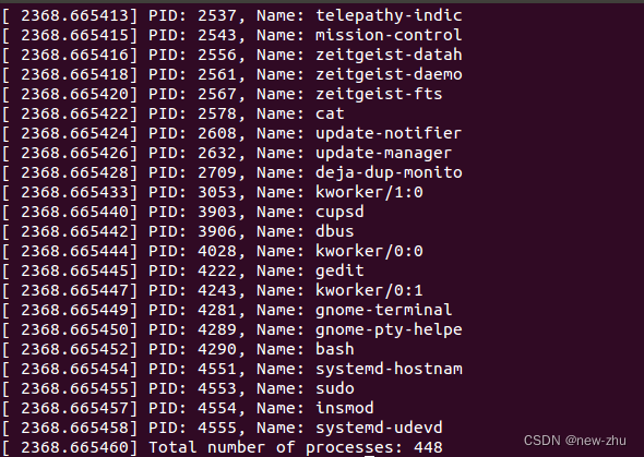 Linux系统进程输出与统计模块linux编写一个内核模块打印出系统中所有的进程的进程名、pid号和进程状态即实现 Csdn博客
