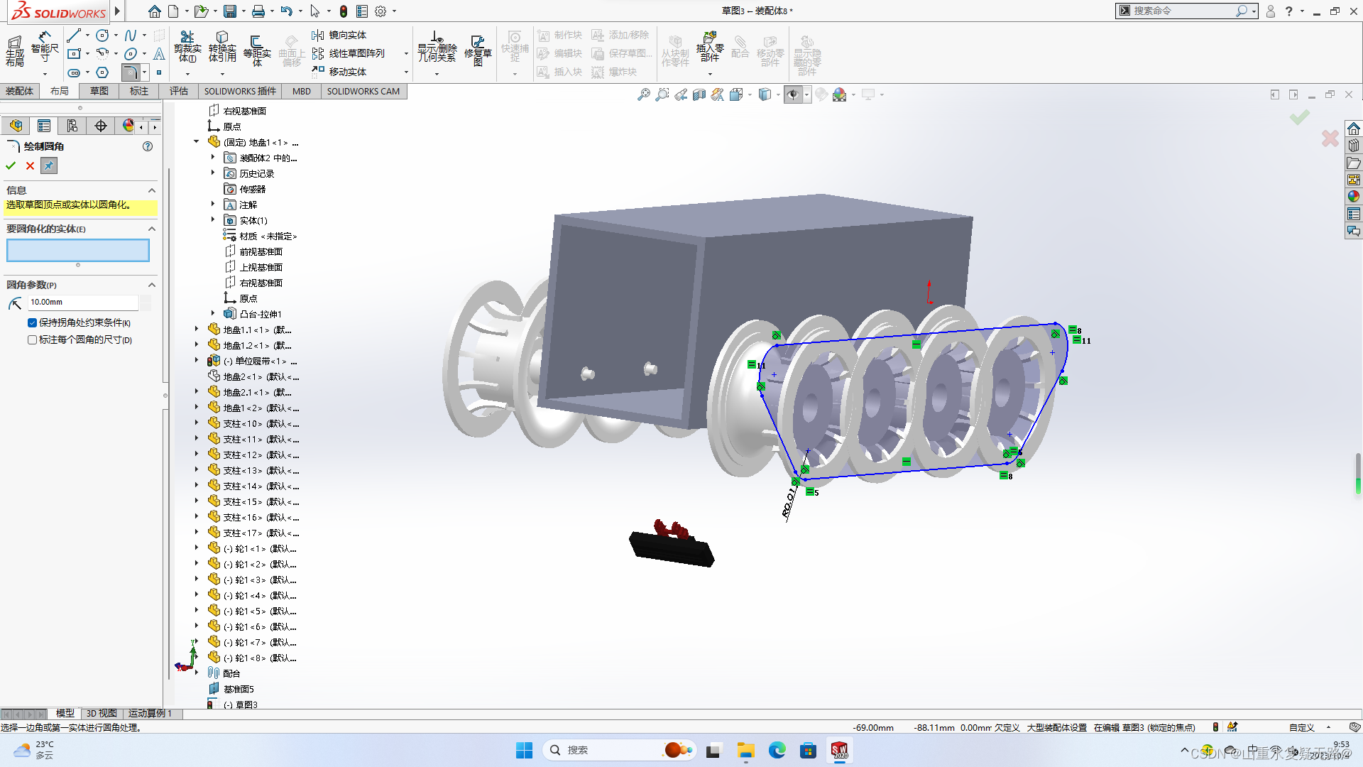 在SOLIDWORKS搭建一个简易的履带式机器人_solideworks创建机器人小车模型并导入robotstudio-CSDN博客