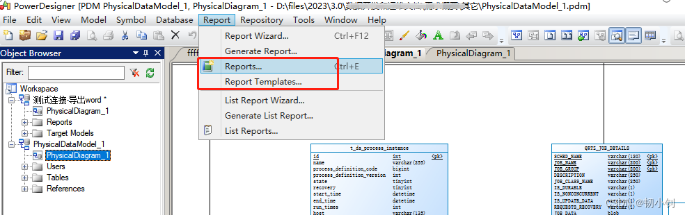 通过数据库逆向生成表和属性word文档(PDMan/PowerDesigner)及遇到问题记录_pdman导出数据库word-CSDN博客