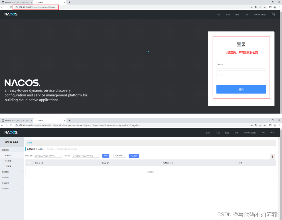 SpringCloudAlibaba-Nacos注册中心的使用_spring-cloud-alibaba 使用nacos 2.1版本-CSDN博客