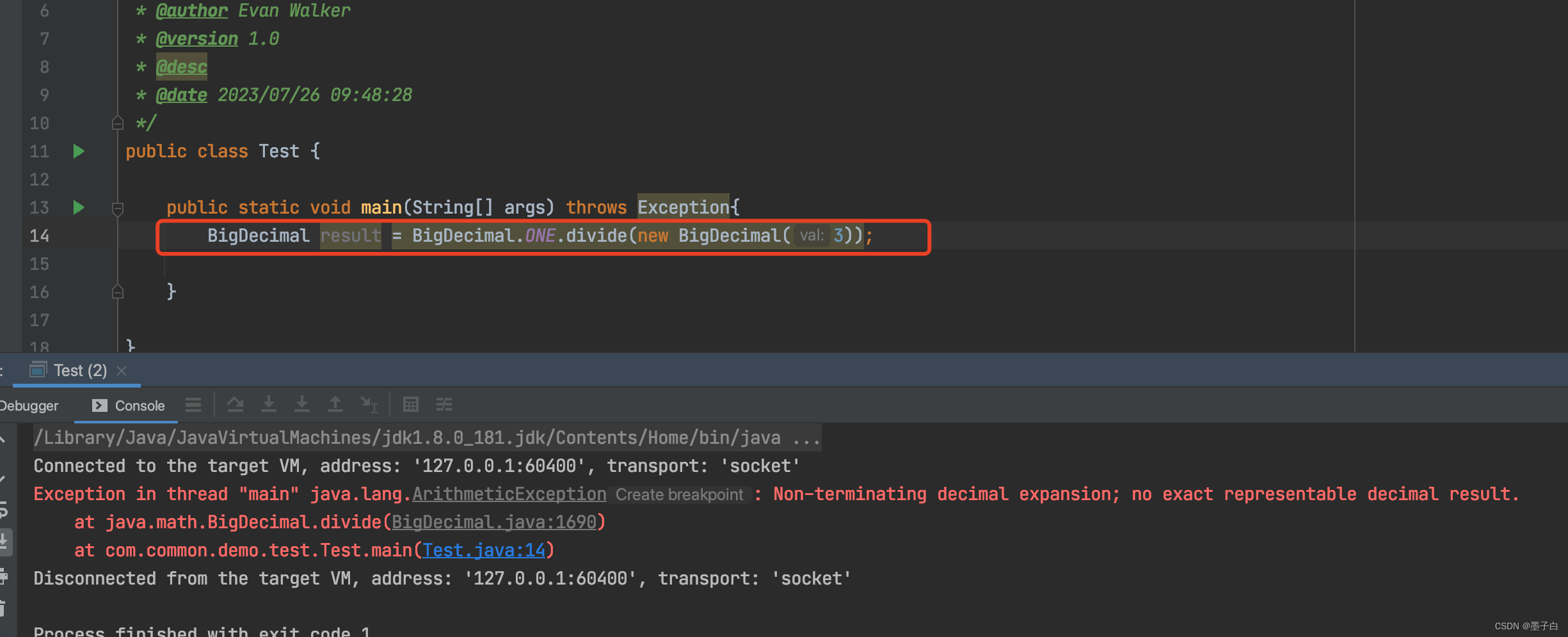 Bigdecimal 除法用法_non-terminating decimal expansion; no exact repres-CSDN博客