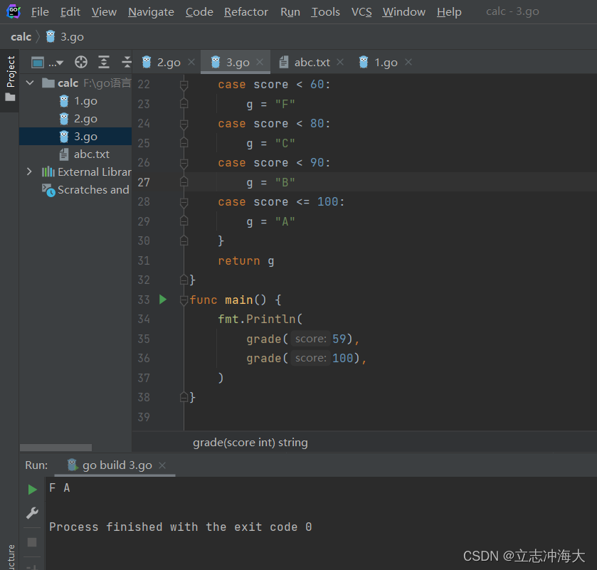 自学golang【32go语言变量的类型与条件语句，常量，变量，枚举，if语句与switch语句的应用】golang 枚举 Switch Csdn博客