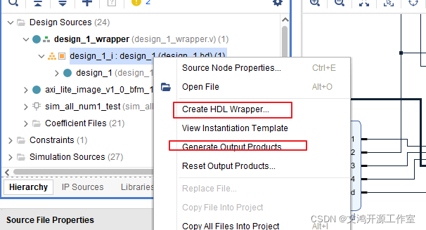 vivado ps开发FPGA中generate output product 和 create HDL Warpper的作用_generate output products-CSDN博客