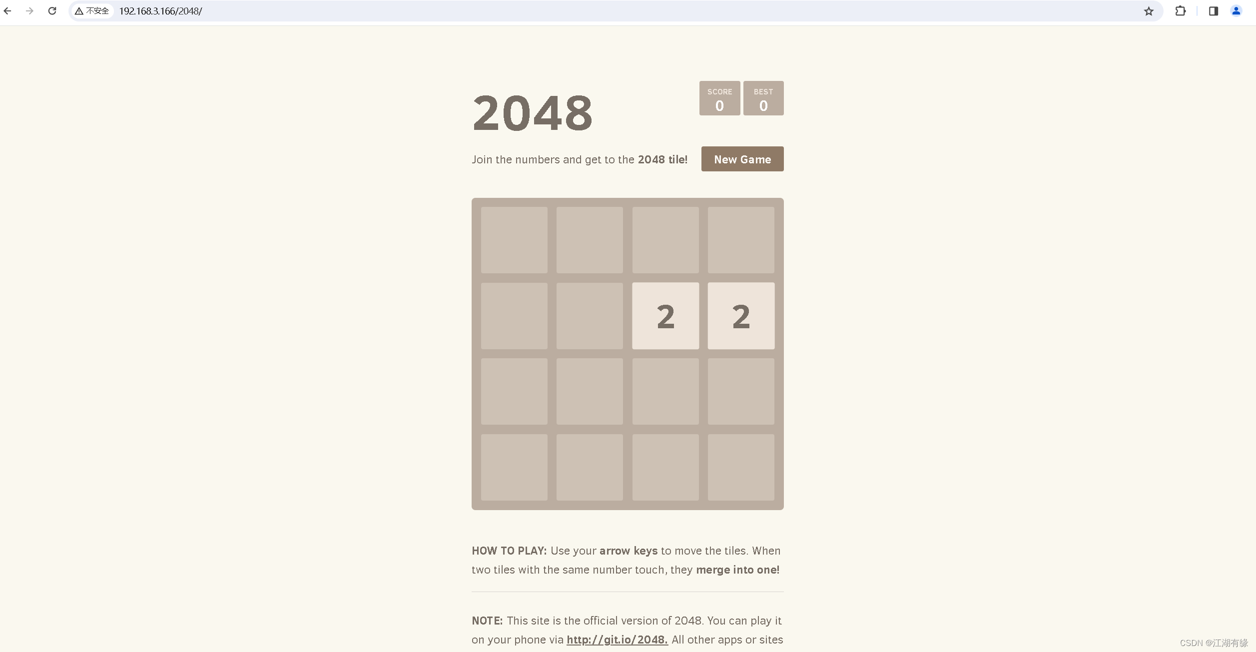 Linux系统之部署2048网页小游戏_linux小游戏-CSDN博客