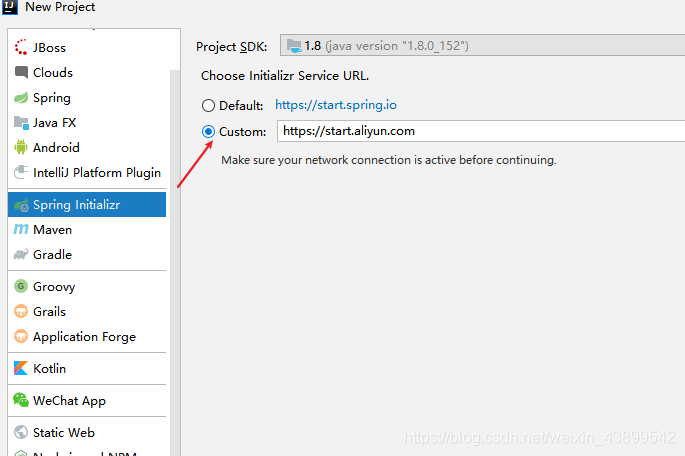 Initialization failed for https://start.spring.io Please check URL, network and proxy settings解决 ...