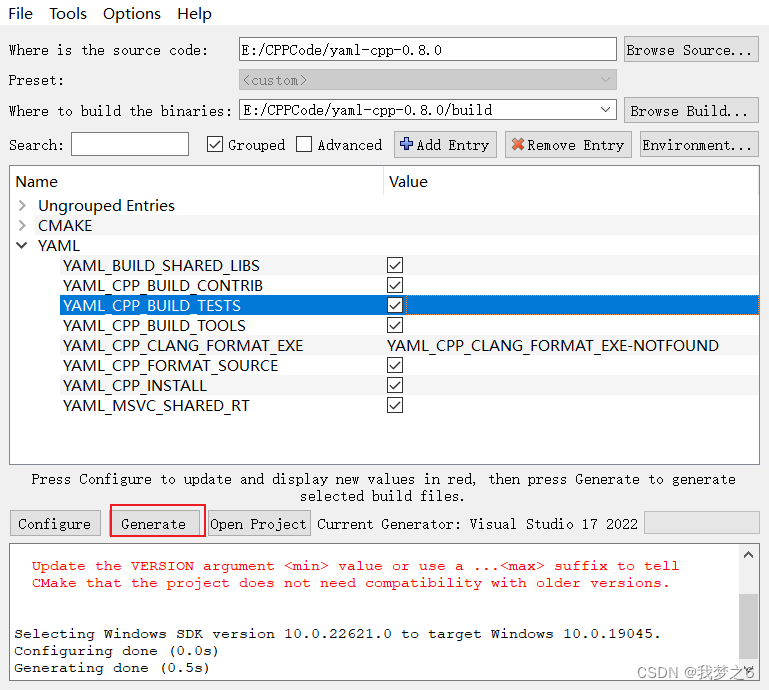 Windows下Visual Studio 2022编译配置yaml-cpp-0.8.0_yaml-cpp windows编译 vs2022-CSDN博客