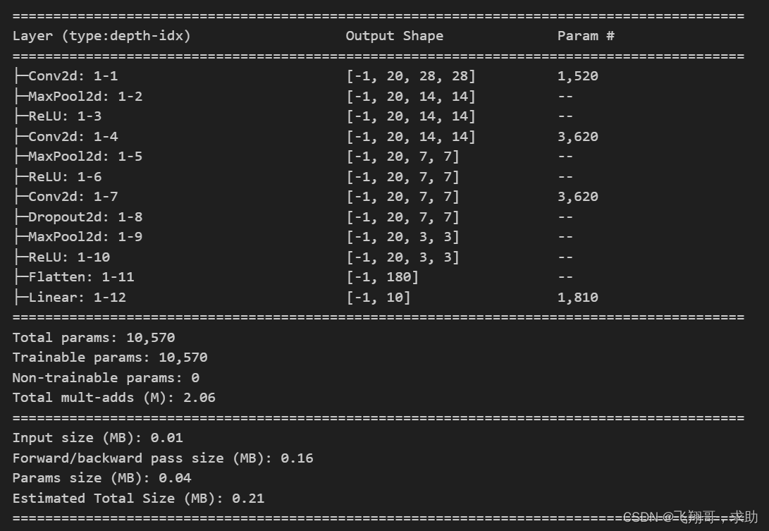 一种pytorch中，展示model模型的方法（包含数据的形状）--torchsummary_pycharm怎么显示模型-CSDN博客