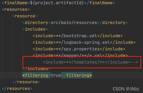java.io.FileNotFoundException: class path resource [templates/metadata ...