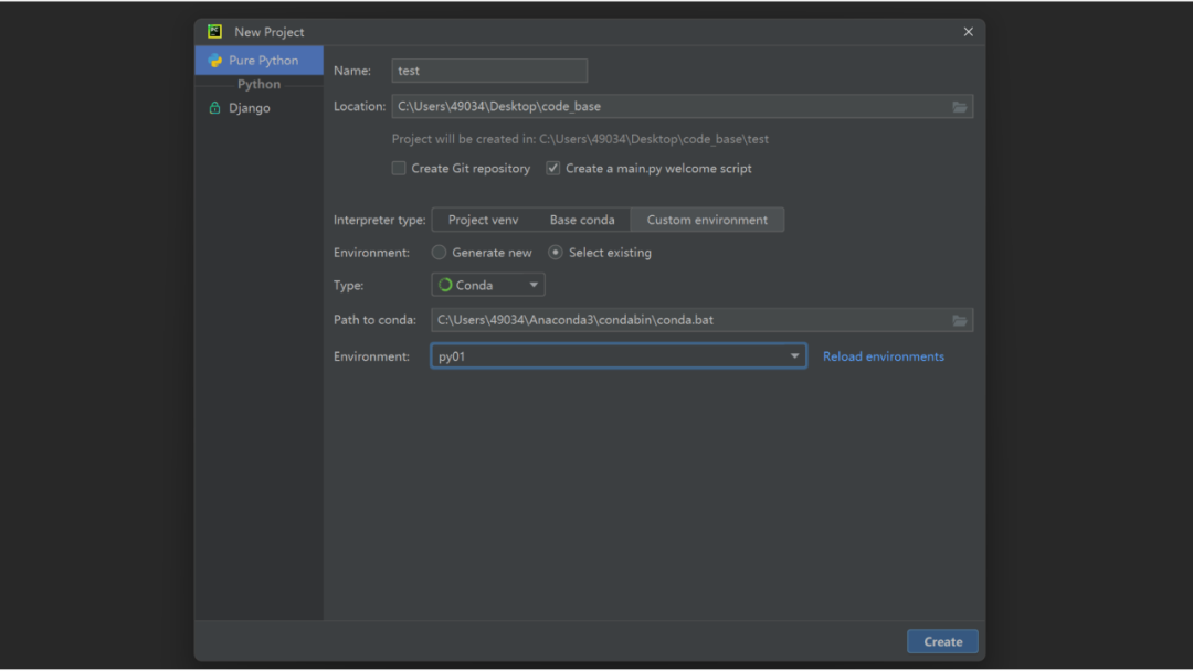 如何搭建一个好用的Python开发环境，Anaconda和Pycharm的使用_interpreter type-CSDN博客