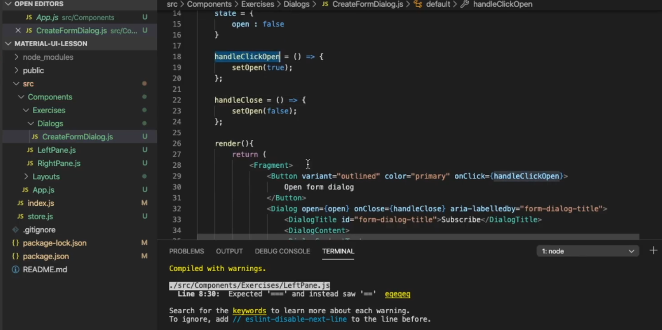 前端学习笔记202306学习笔记第五十三天-react.js & material-ui之Dialog表单提交,ICon样式事件，删除功能1_material ui 删除确认-CSDN博客