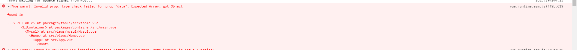 解决vue报错: Invalid prop: type check failed for prop “data“. Expected Array, got Object_invalid ...