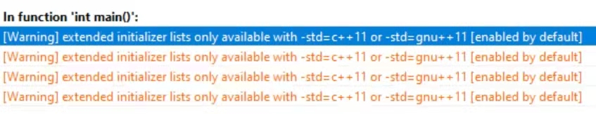 Dev C++一类警告解决方法：XXXXXXX only available with -std=c++11 or gnu++ 11[enabled by default]_devc打开出现 ...