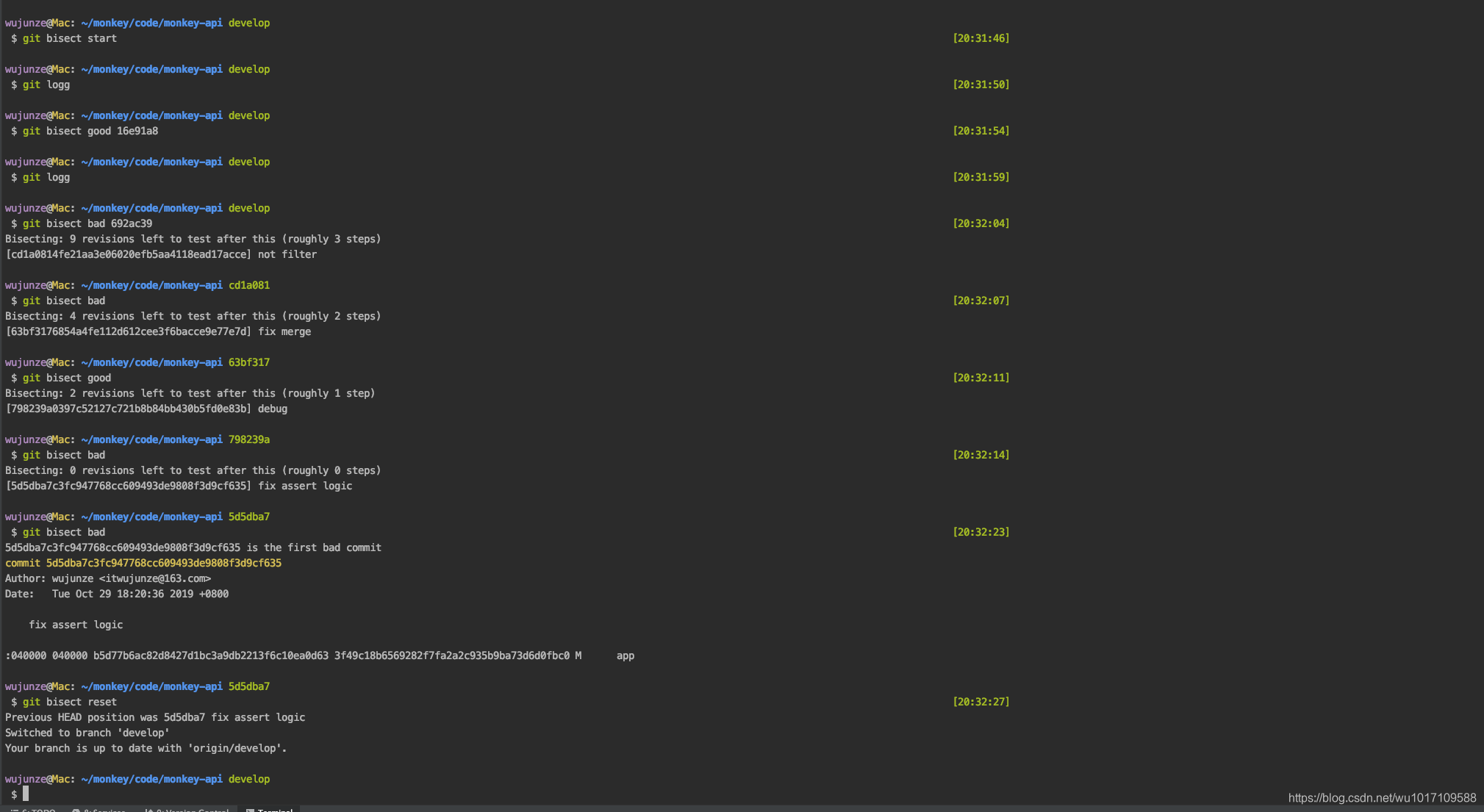 使用 git bisect 定位你的 BUG_git bisect 10 revision left-CSDN博客