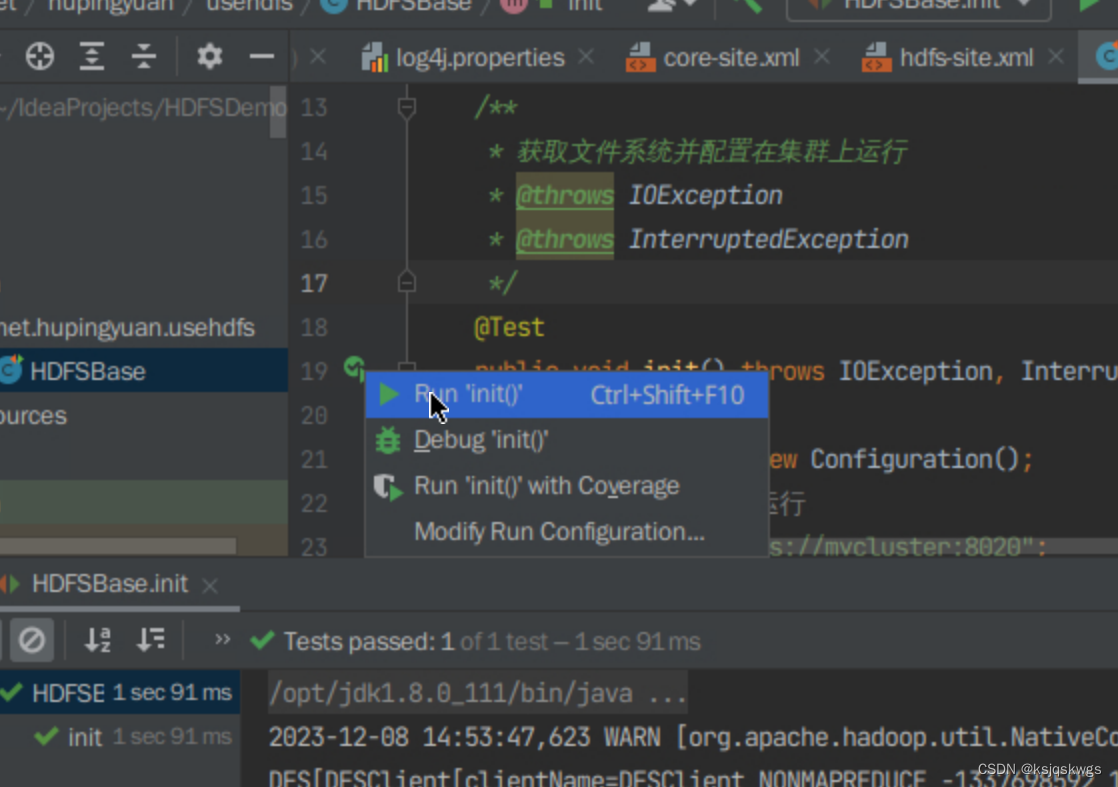 HDFS Java API基本操作实验_hdfs java api编程实践-CSDN博客