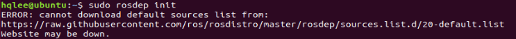 18.04 安装ros 出现 ERROR: cannot download default sources list from: https://raw.githubusercontent ...