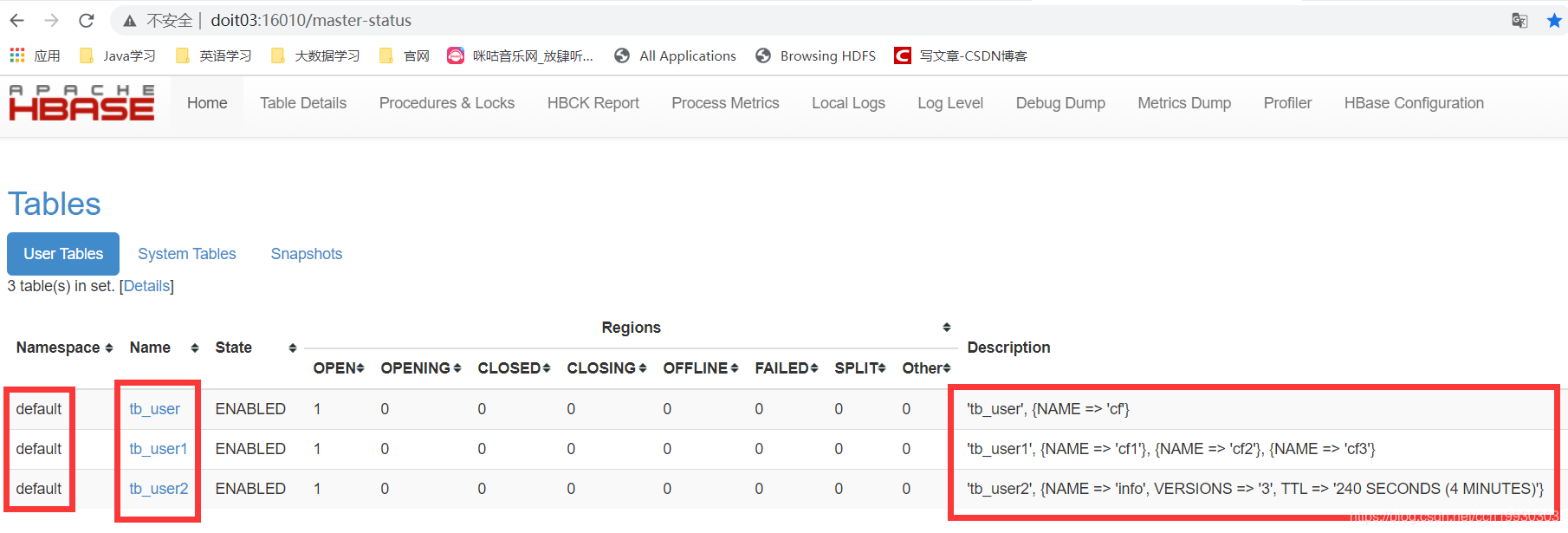 HBase之shell客户端-DDL / 对table操作 (3)_hbase shell create table-CSDN博客