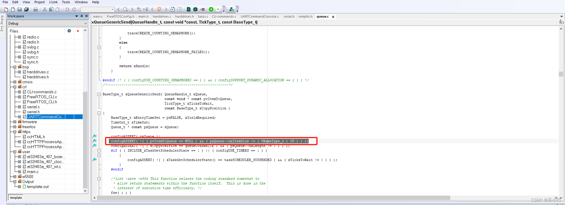 free rtos configASSERT( !( ( pvItemToQueue == NULL ) && ( pxQueue-＞uxItemSize != ( UBaseType_t ...