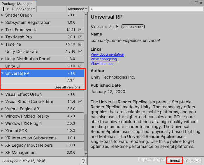 Unity的URP项目开启_unity graphics找不到 urp-CSDN博客