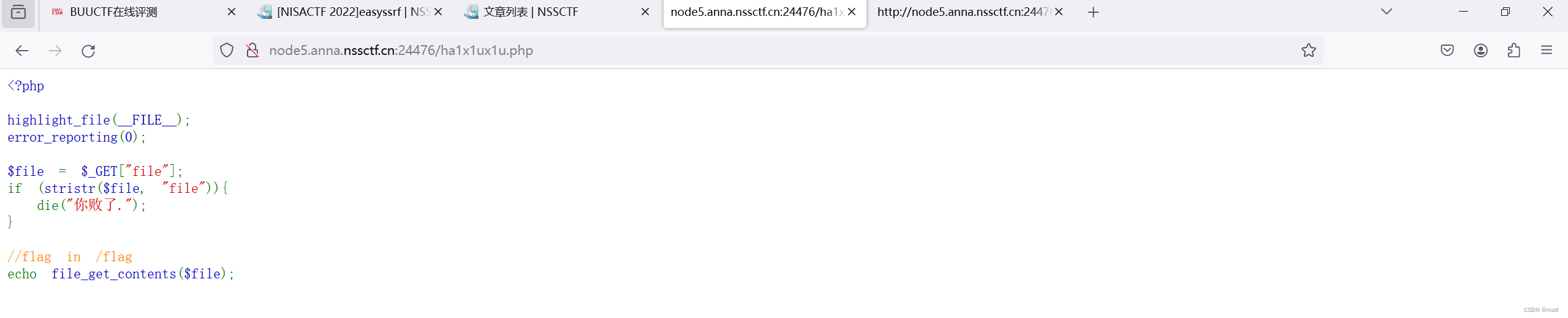 php题解（巩固基础知识）代码审计_[nisactf 2022]easyssrf-CSDN博客