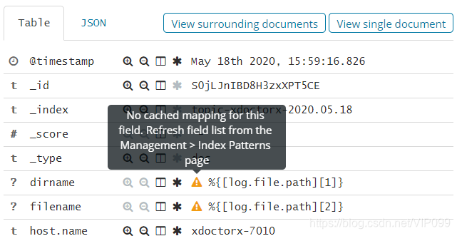 Kibana系列：No cached mapping for this field.Refresh field list from the Management Index Patterns ...