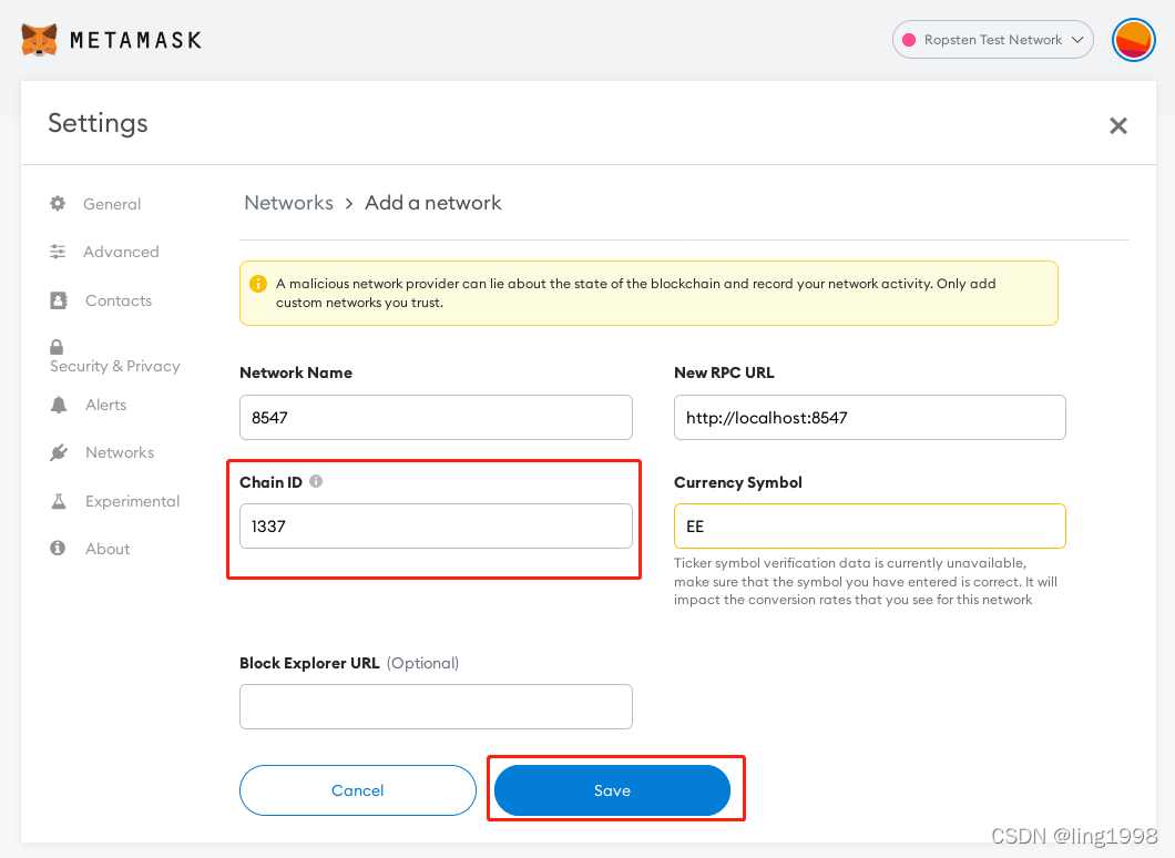Geth 使用DEV模式开启，MetaMask需要1337连接_rpc 端点使用链不同的链 id: 1337-CSDN博客