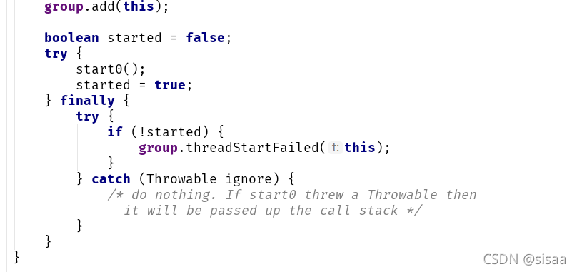 关于Thread的start（）方法，底层一些记录_无法从方法组转换为threadstart-CSDN博客