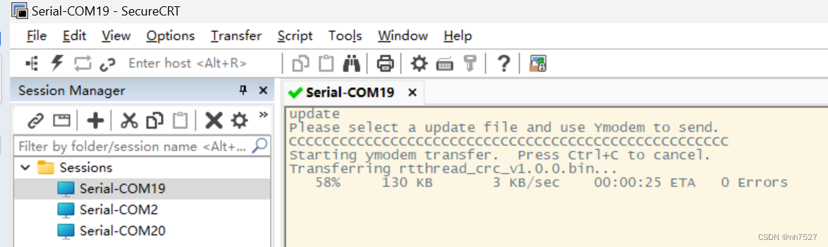 Easyflash的Ymodem通讯测试(SecureCRT)_securecrt ymodem-CSDN博客