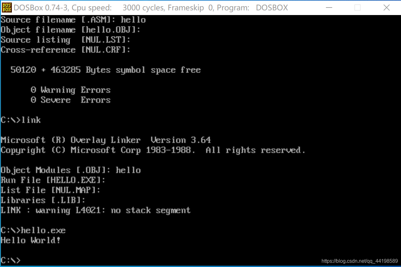 Windows下DOSbox的使用，及编写一个简单的Hello World_完整的dosbox-CSDN博客