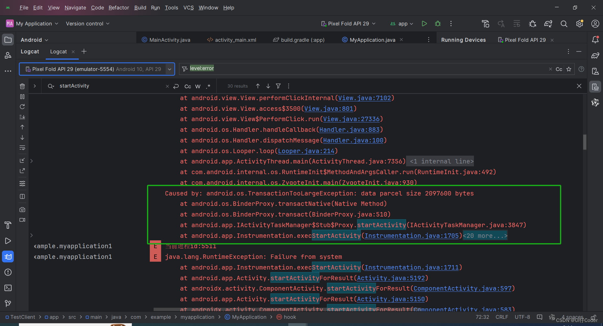 Android跨进程通信，binder传输数据过大导致客户端APP，Crash，异常捕获，监听异常的数值临界值，提前Hook拦截，共享内存实现传输_binder传递大数据-CSDN博客