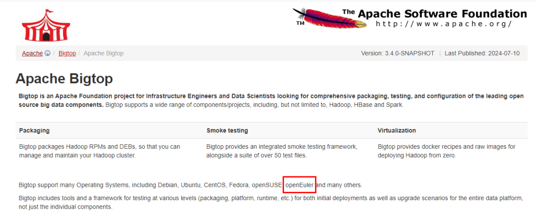 Apache Bigtop 正式支持 openEuler，共创大数据新生态-CSDN博客