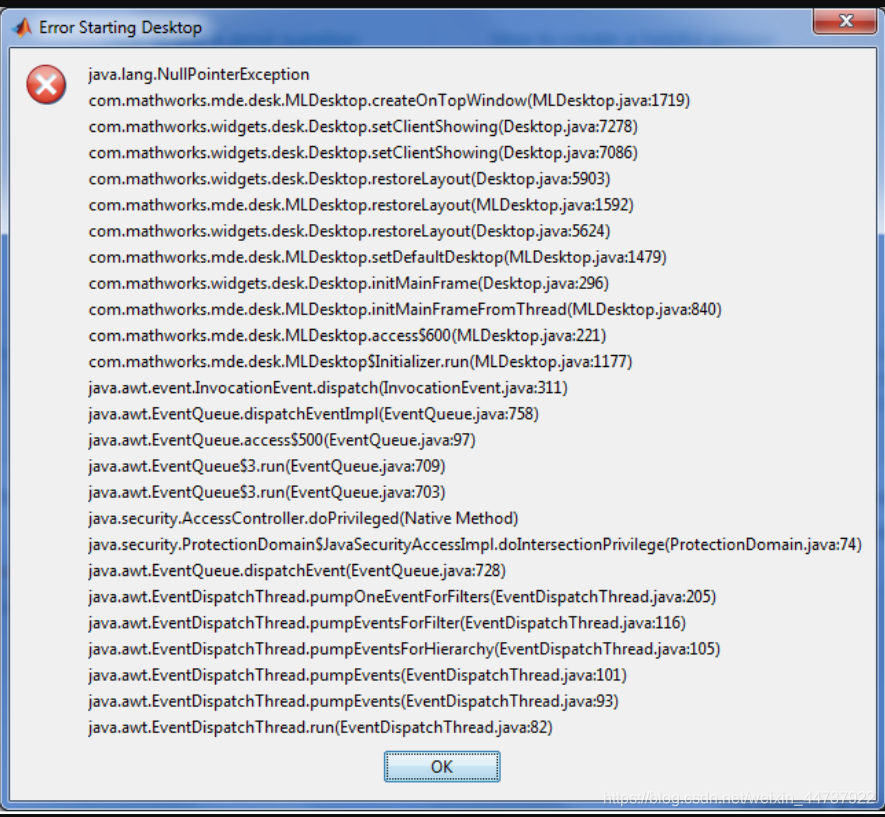 Matlab桌面启动失败java.lang. NullPointe rException_linux打开matlab失败,java.lang-CSDN博客