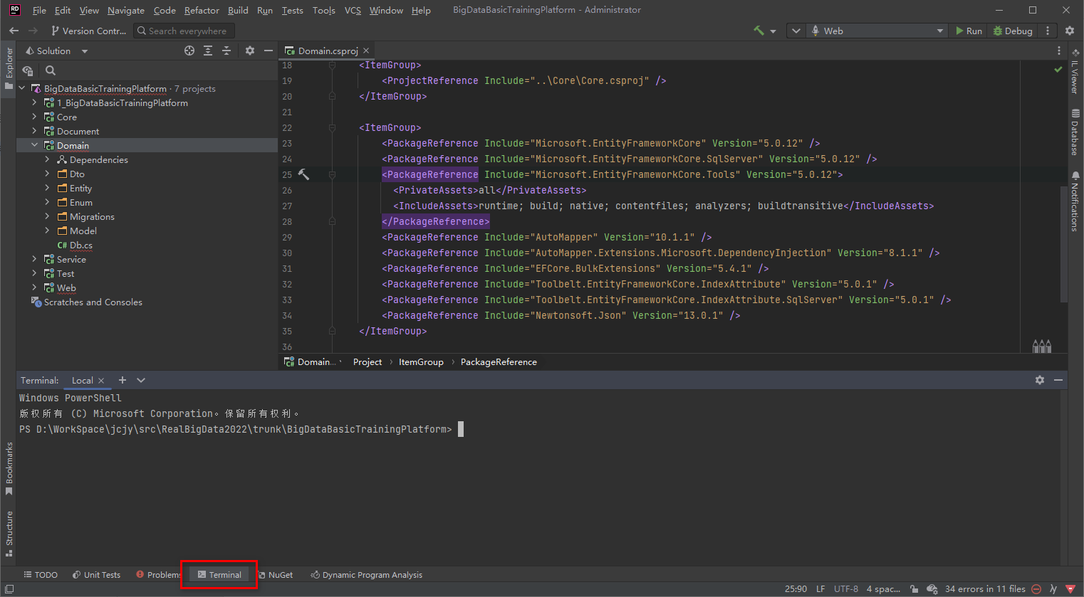 如何在Jetbrain Rider中使用EntityFrameWork (Core) 命令行，如添加迁移和更新数据库_rider efcore-CSDN博客