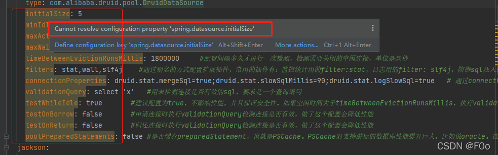 Cannot resolve configuration property ‘spring.datasource.timeBetweenEvictionRunsMillis‘-CSDN博客
