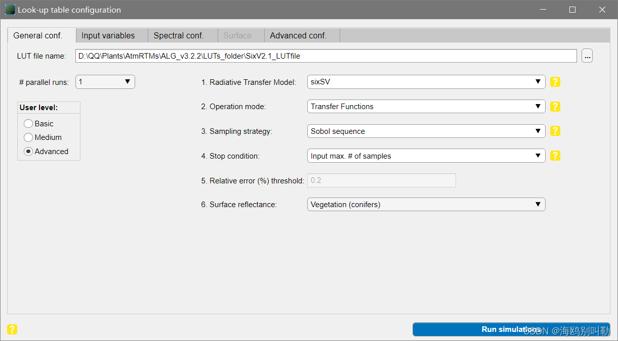 ALG(Atmospheric Look-up table Generator)大气查找表生成器下载、配置及6sV2.1生成LUT（学习笔记1）_alg look-CSDN博客