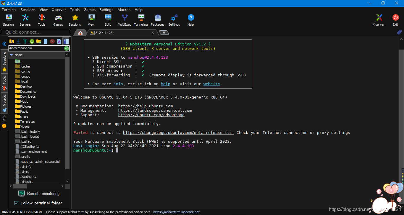 【详细步骤】Ubuntu18.04开启SSH服务，使用MobaXterm客户端进行远程登录_ubuntu18.04 开启远程登录-CSDN博客