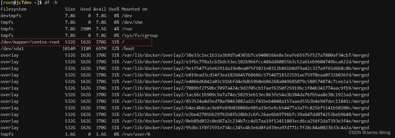 Centos系统将/dev/centos/home存储空间转移到/dev/centos/root_centos将home空间移动到root ...
