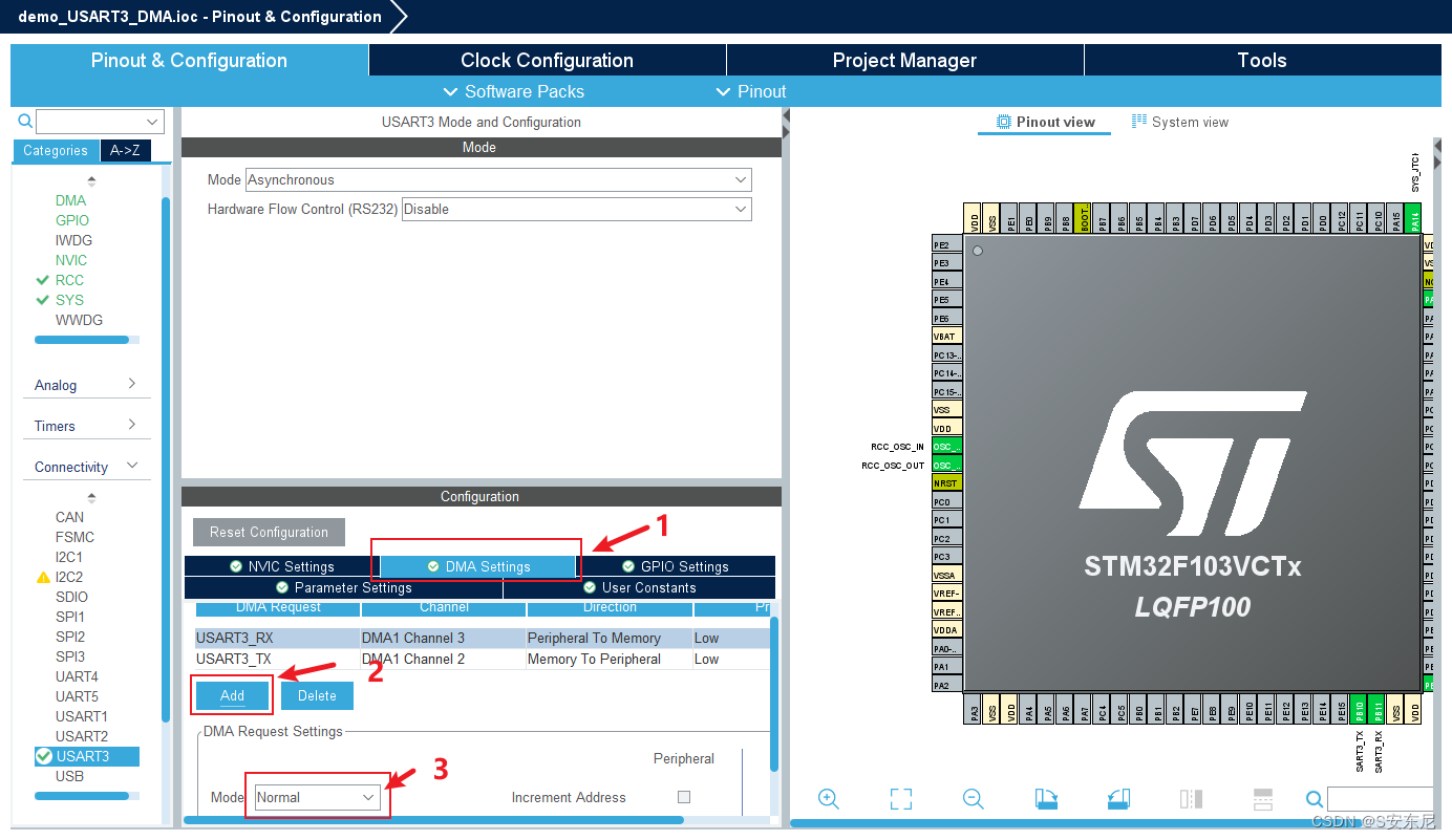 STM32F103下的DMA串口通讯-以485硬件收发-HAL库版_stm32 dma 485-CSDN博客