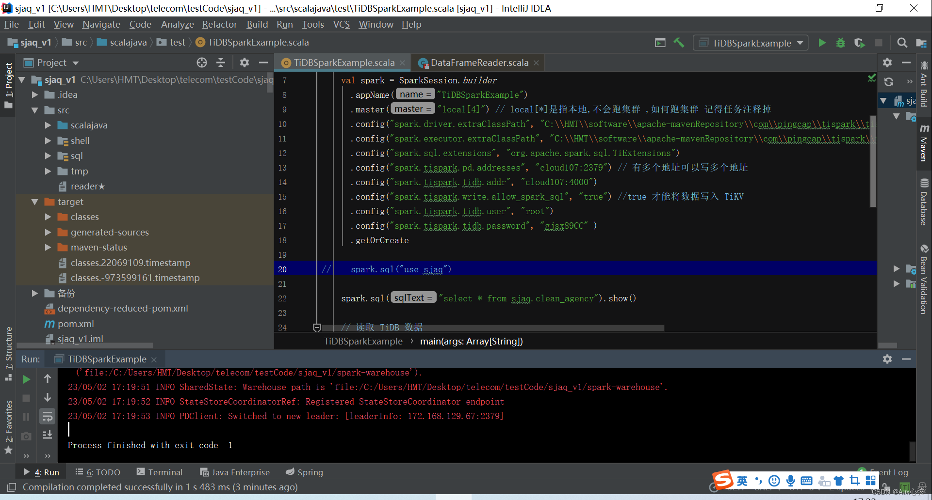TiDB-TiSpark代码编写案例_spark 写tidb-CSDN博客