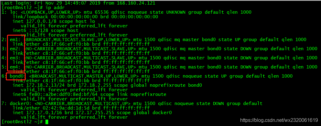 服务器安装centOS7-nmcli配置网卡bond_未知的连接bond0-CSDN博客