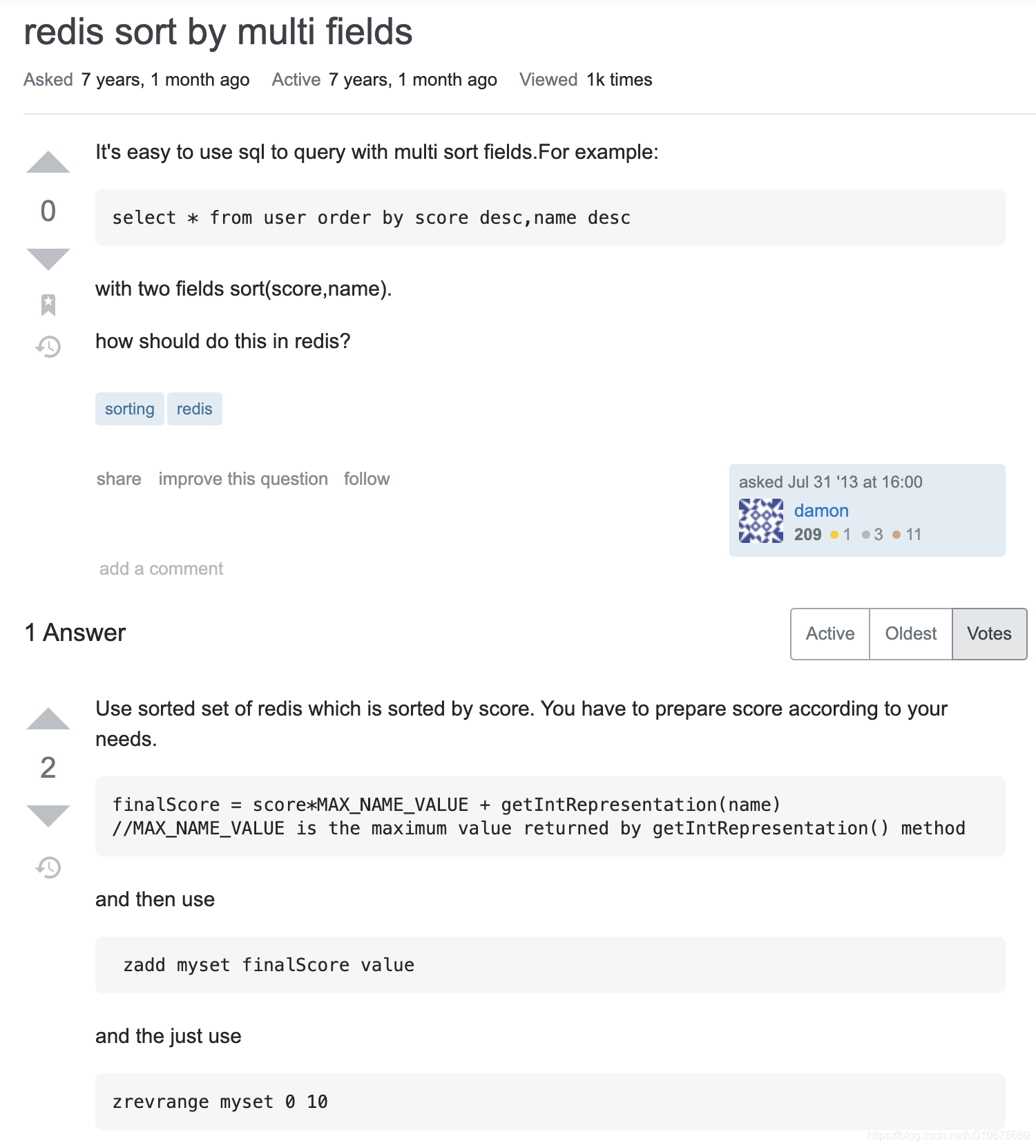 Redis利用zset数据结构如何实现多字段排序，score的调整（finalScore = score*MAX_NAME_VALUE + getIntRepresentation(name ...