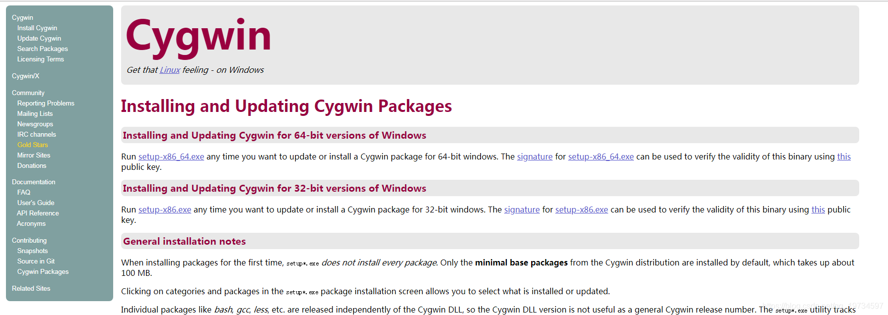 在Windows环境下使用Linux命令（Cygwin组件安装）_install linux os or os install plugins cygwin on w-CSDN博客