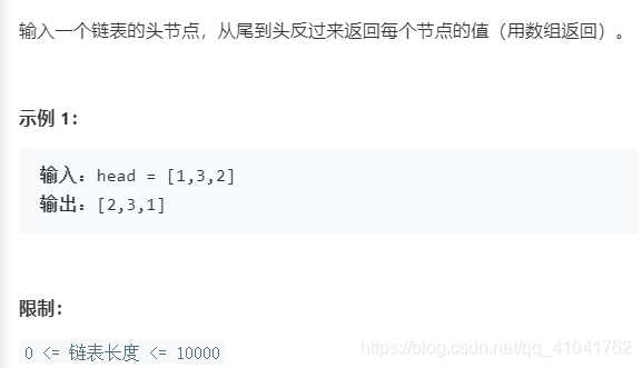 剑指offer 面试题06. 从尾到头打印链表 [简单]——容器、递归_vector ans; vector reverseprint(listnode-CSDN博客