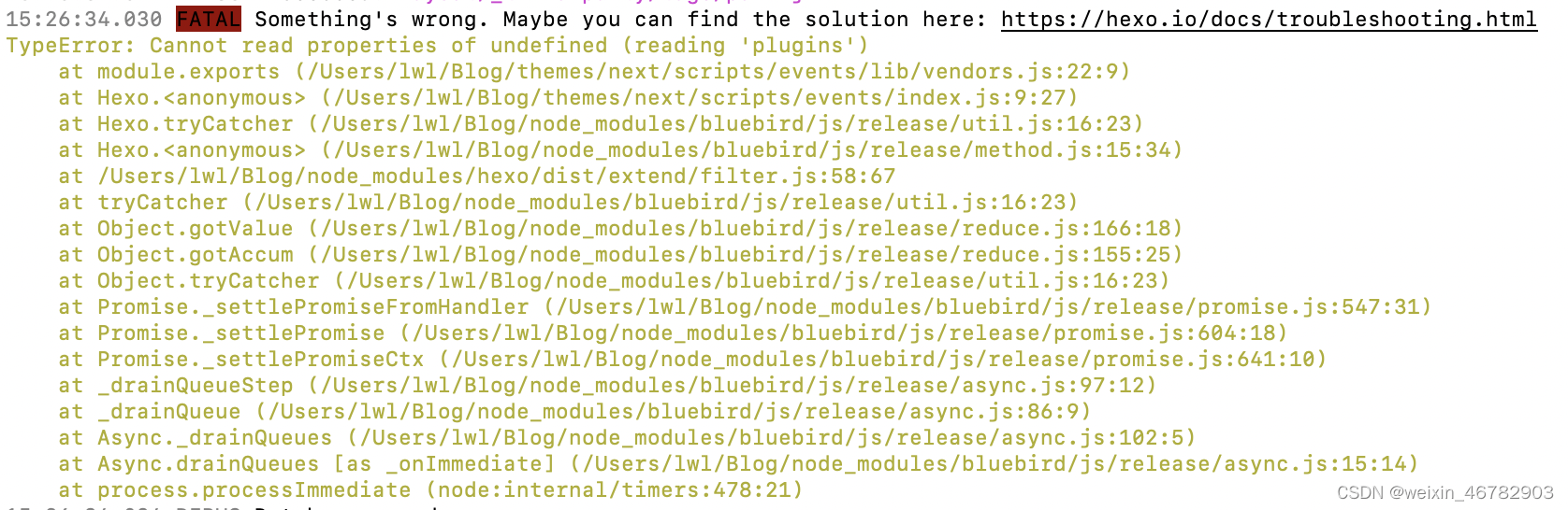 hexo+next报错：TypeError: Cannot read properties of undefined_typeerror: cannot read properties of ...