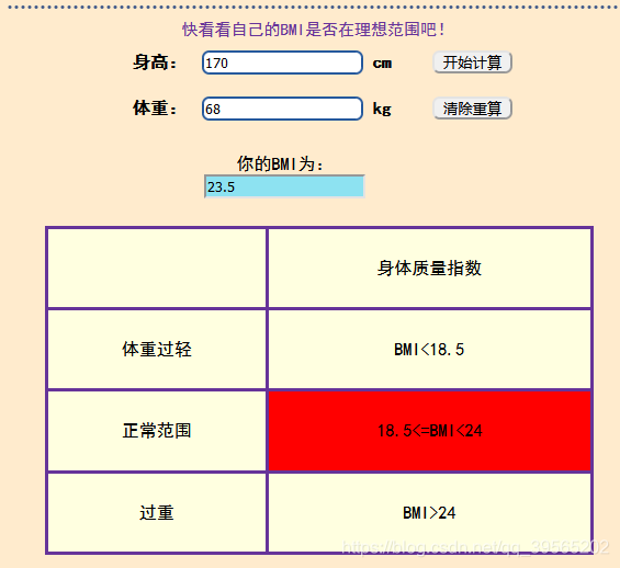 BMI计算器网页实践-CSDN博客