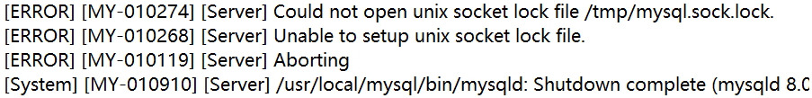 报错The server quit without updating PID file (/usr/local/mysql/data ...
