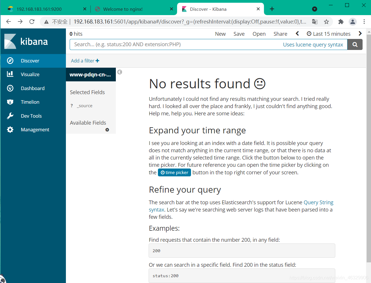 kibana Discover界面出No results found_kibana no results found-CSDN博客