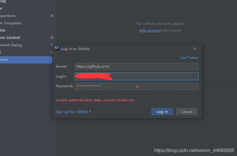 IDEA添加Github账号报错 Incorrect credentials.Request response: 401 Unauthorized_idea gitlab message ...