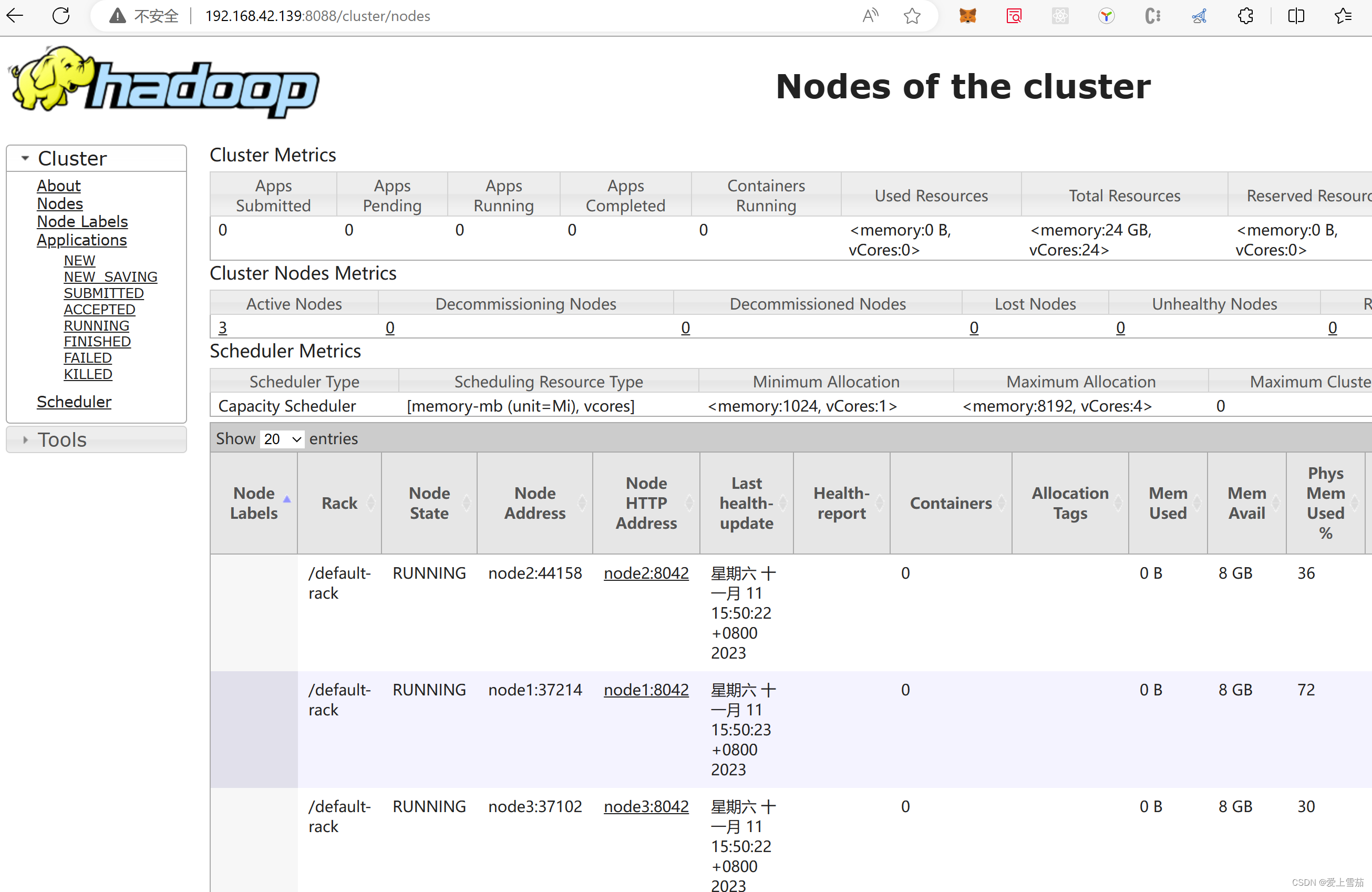 在linux下hadoop 3.3.6部署集群_hadoop3提示skipcaptureaccesstimeonlychange: false-CSDN博客