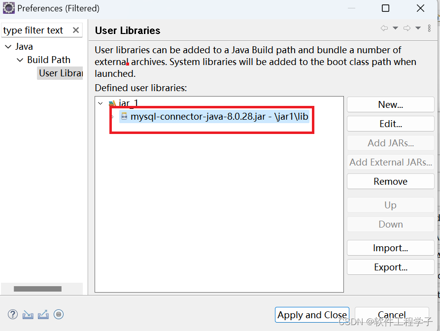 eclipse导入jar包的方法—导入mysql-connector-java-8.0.28为例_mysql-connector-java-8 ...